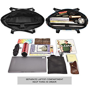 American Stars Flag Laptop Tote Bag for Women Teacher Canvas Tote Bags Travel Work Bag Handbags Purse with Fashion Zipper