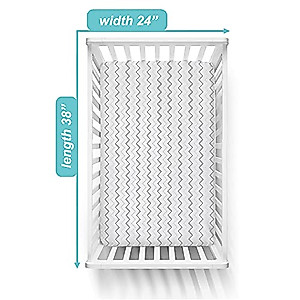 TL Care 2 Pack Printed 100% Natural Cotton Jersey Knit Fitted Portable/Mini-Crib Sheet,Gray Stars/Zigzag, Soft Breathable, for Boys and Girls