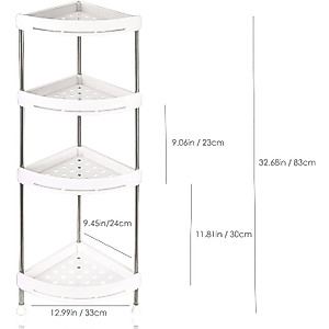 IYAR HOME 4 Tier Shower Caddy Organizer Shelf Rack Corner Standing 12.99 x 9.45 x 32.68 Inches Shower Stands for Inside Shower & Kitchen Storage White