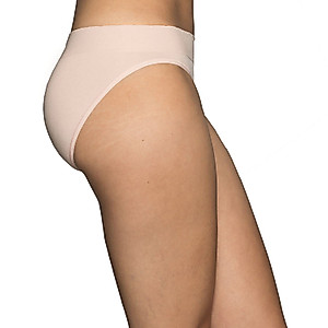 Vanity Fair Women's No Pinch No Show Seamless Bikini Panty 18217, Midnight Black, 7