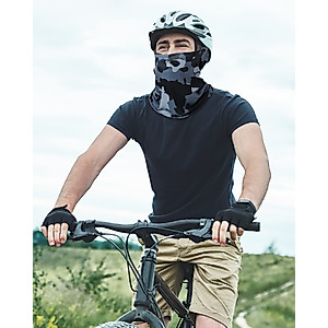 Geyoga 9 Pcs Summer Balaclava UV Sun Protection Full Face Covering Ice Silk Mask Cover Head Sports Face Covering(Camo Style)