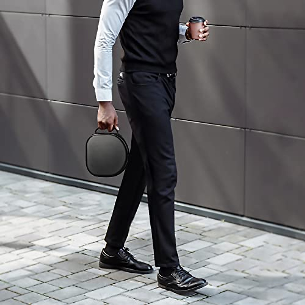 YINKE Smart Case for Apple AirPods Max with Sleep Mode,Potective Convenient Carrying Travel Hard Organizer Storage Cover Bag (Black)