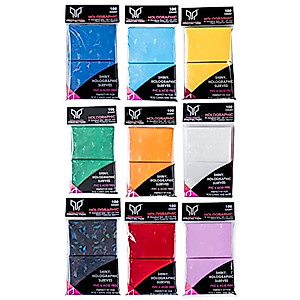 Premium Preferred Protection 100 Black Holographic Card Sleeves Perfect Fit Shiny Trading Card Standard Size Pokemon Sleeves | Fits Metazoo, Magic The Gathering, Dragon Ball Super
