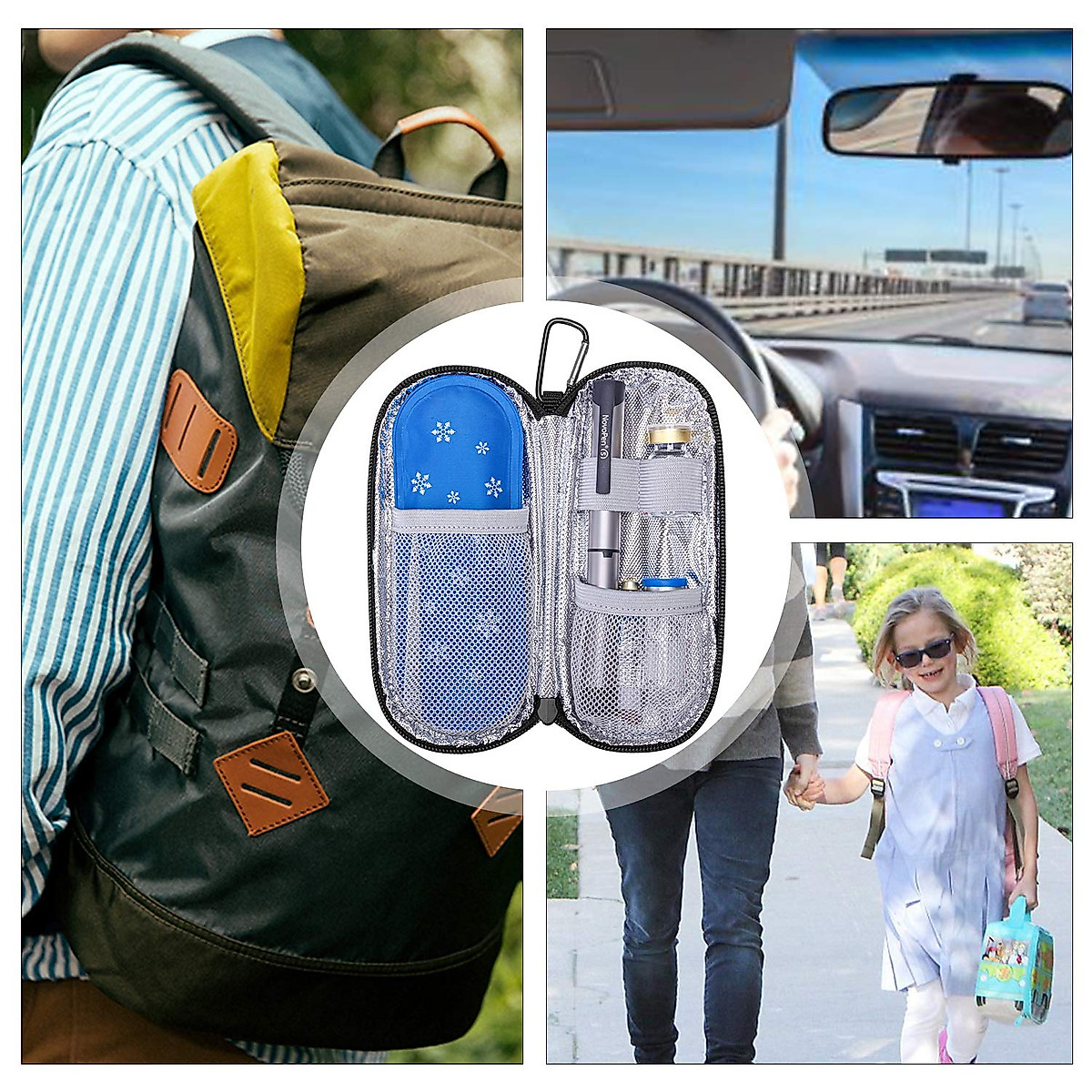 Yarwo Insulin Cooler Travel Case, Diabetic Medication Organizer with 2 Ice Packs for Insulin Pens and Other Diabetic Supplies, Black