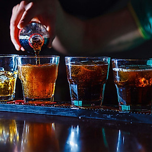 QAPPDA Whiskey Glasses 8 oz, Clear Drinking Cups Glass Cups,Cocktail Glass Whiskey Shot Glasses Set for Restaurants,Bars,Parties,Vodka Glass Cups Water Cups 12 Pack