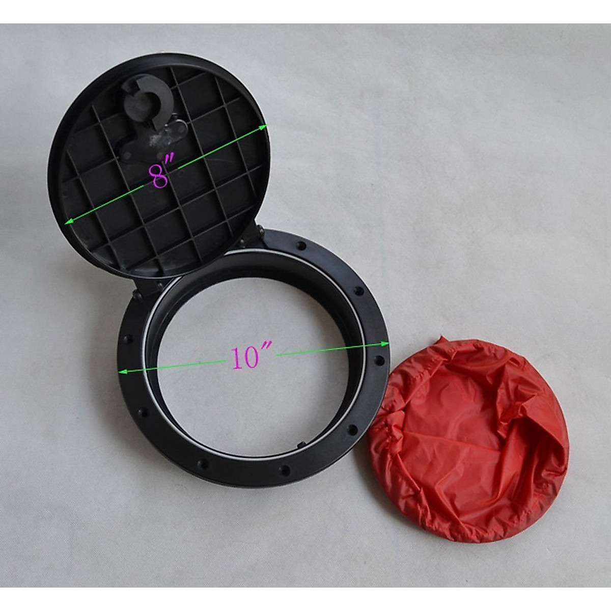RIYIN 8 Inch Hole Diameter Deck Hatch with Cat Bag for Kayak Boat Fishing Rigging