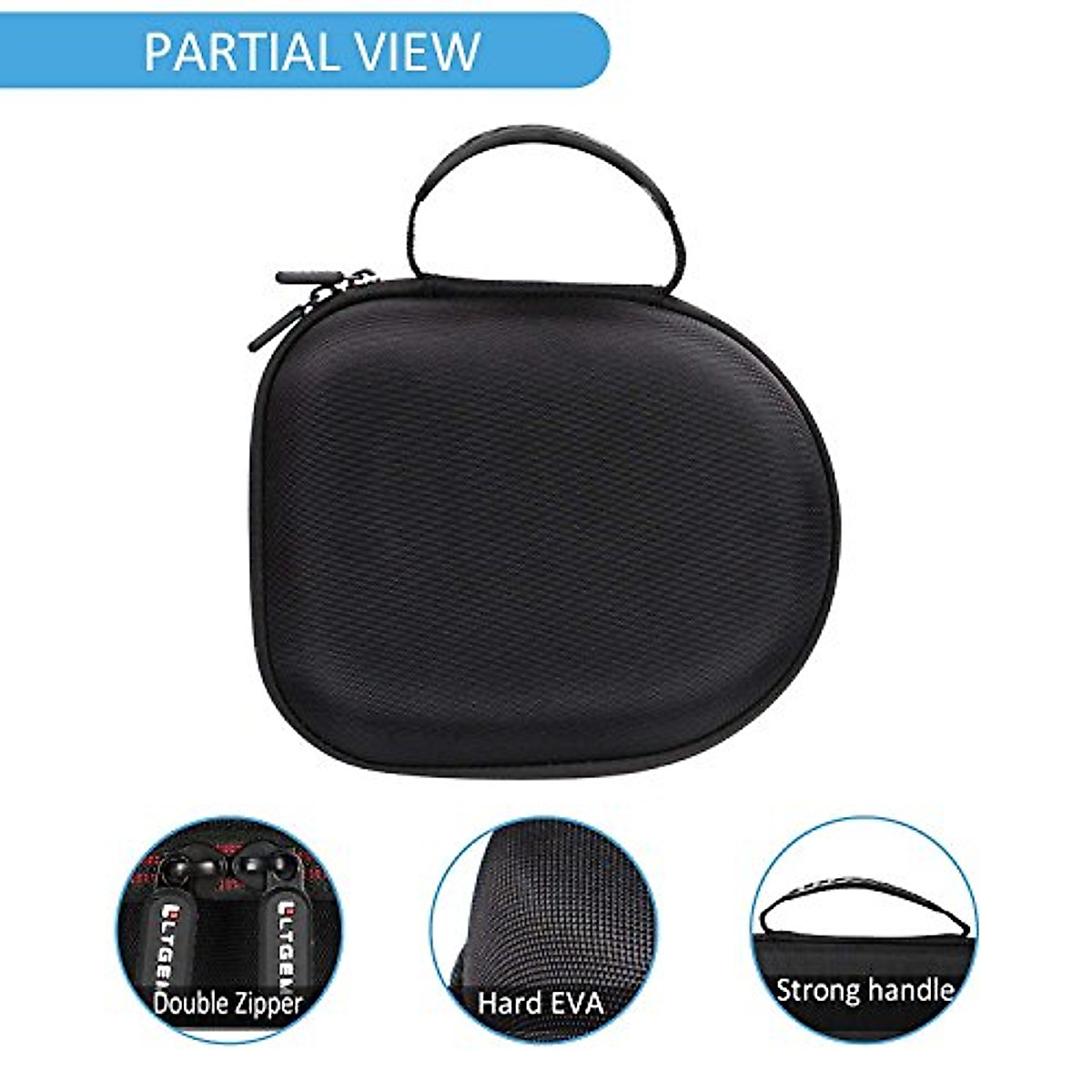 LTGEM Headphone Case for Sennheiser HD 599 SE / 560 S / 660 S / 600 / 450SE / 350BT Wireless Headphones(Black+Black)