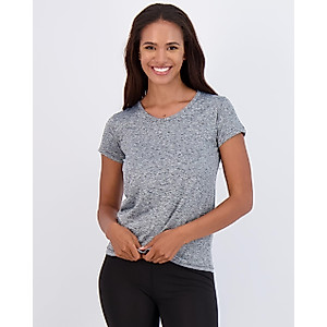 Real Essentials Womens Plus Size V Neck T-Shirt Ladies Yoga Top Athletic Tees Active Wear Gym Workout Zumba Just My Exercise Running Essentials Dry Fit Wicking Basic Clothes, Set 8, 2X, Pack of 5