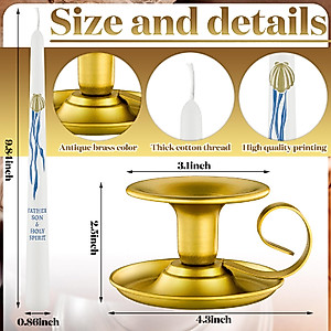 Conelist 6 Baptism Candle 2 Candle Holder Velas para Bautizo Catholic Baptism Gifts Religious Baptismal Taper Candle Baptism Baby Shower Favors Holy Communion Christening Favors