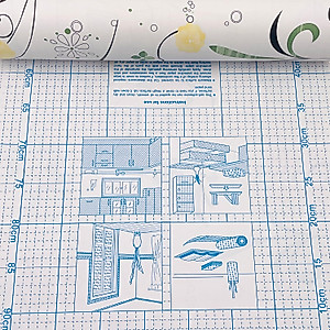 Yifely Yellow Blooms Furniture Paper Decorative Shelf Drawer Liner Self-Adhesive Storage Locker Decor 17.7 Inch by 9.8 Feet