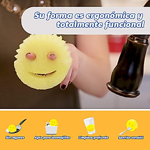 Original Scrub Daddy Sponge - Scratch Free Scrubber for Dishes and Home, Odor Resistant, Soft in Warm Water, Firm in Cold, Deep Cleaning Kitchen and Bathroom, Multi-use, Dishwasher Safe, 4ct