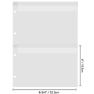 10 Sheet Binder Pockets Inserts with Two pockets A4 Size 4 Hole Binder Folder for Dies and Stamps Storage,Waterproof PVC Clear Bags Protectors for Cutting Dies Stencil Album Stamp Crafts Storage