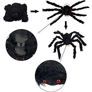 Anditoy 4 Pack Halloween Spiders Giant Fake Scary Hairy Spider for Halloween Decorations Outdoor Halloween Decor Indoor Yard Party Decoration