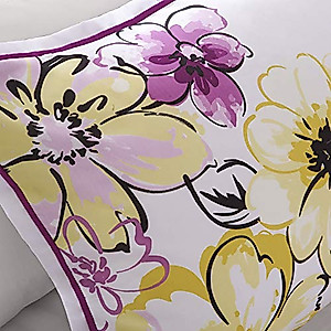 Intelligent Design Comforter Set Vibrant Floral Design, Teen Bedding for Girls Bedroom, Mathcing Sham, Decorative Pillow, Full/Queen, Olivia, Blue