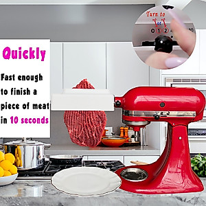 【PLUS】Meat Tenderizer for All KitchenAid and Cuisinart Household Stand Mixers- Mixers Accesssories Attachment with Stainless Steel Gears, White【Improved Extended New Version】