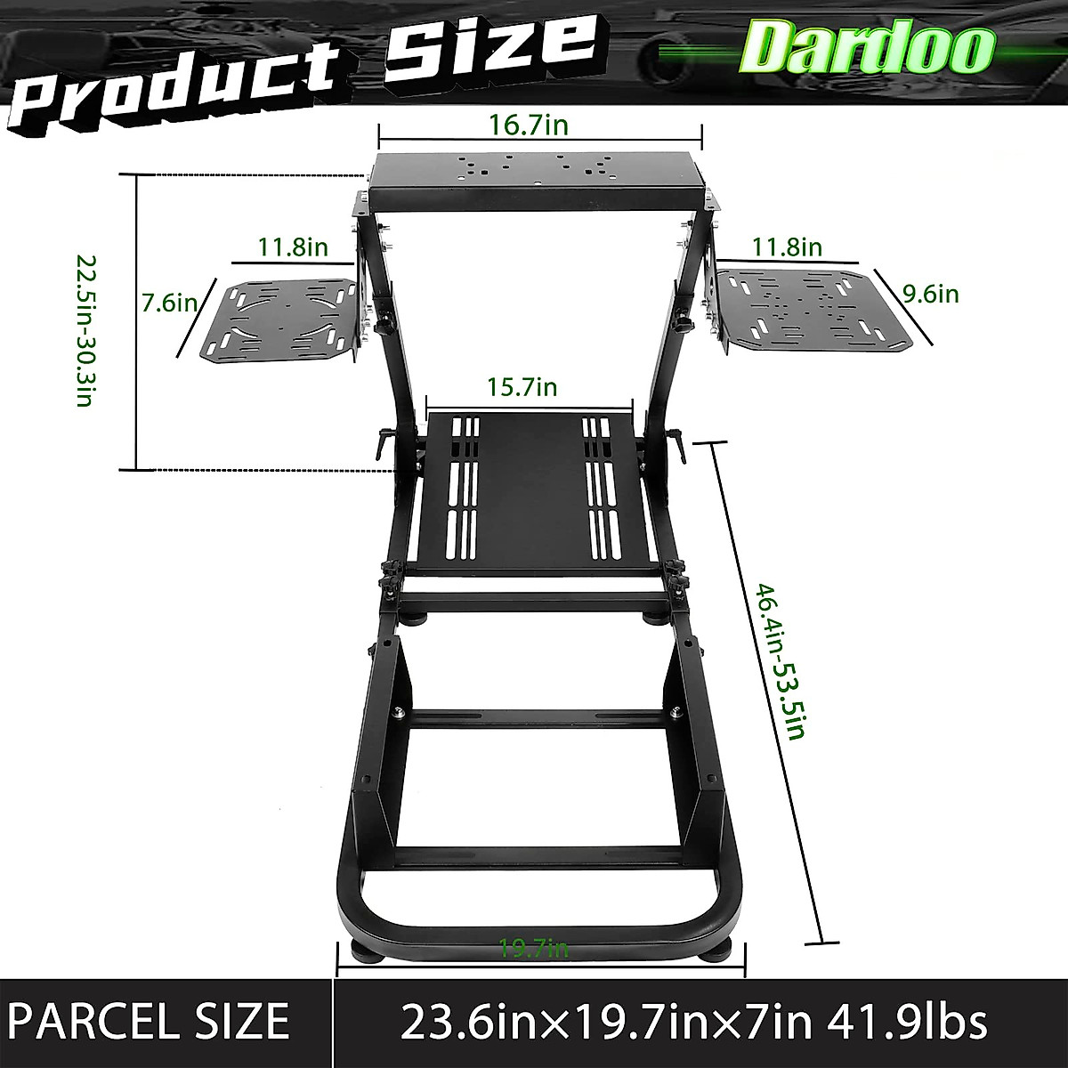 Dardoo G920 Flight Racing Simulator Cockpit Adjustable Compatible With HOTAS Warthog, G Saitek, Logitech G923, Thrustmaster T80 T150, Game Mount Without Wheel, Shifter,Seat and Pedal