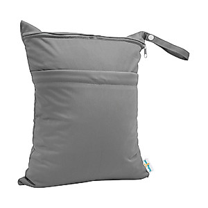 babygoal Wet Dry Bags for Baby Cloth Diapers, Washable Travel Bags, Beach, Pool, Gym Bag for Swimsuits & Wet Clothes with Two Zippered Pockets 3 Pack(S,M,L), 3SML01