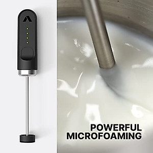 Subminimal NanoFoamer Lithium Handheld Milk Foamer; Make Premium Microfoamed Milk for Barista-Style Coffee Drinks at Home. New Model with Dozens of Improvements. USB-C Rechargeable