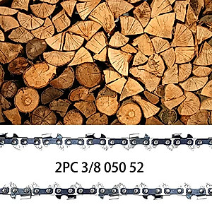 Opuladuo 2PC 14" Chainsaw Chain 3/8" LP 050" 52DL Fit for Portland Harbor Freight 64497 64498 67255 58949