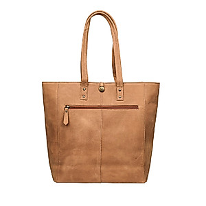 ANTONIO VALERIA Ava Cognac Premium Leather Tote/Top Handle Shoulder Bag for Women