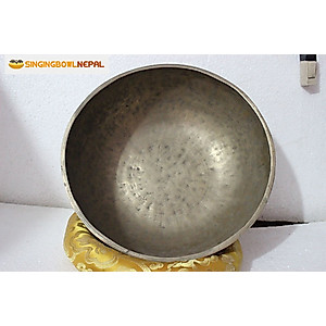 12" Old E Note Tibetan Singing Bowl, Meditation Bowl, Tibetan Bowls, Free Singing Bowl Silk Cushion, Striker and Drum Stick