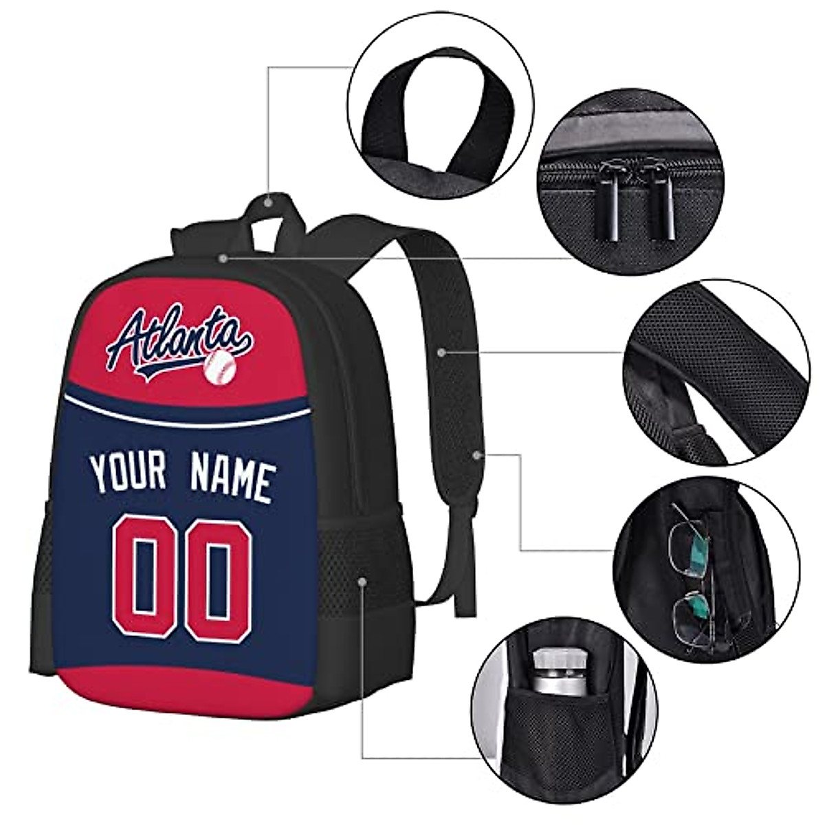 INAOO Backpack Atlanta Personalized Bags for Men Women Gifts