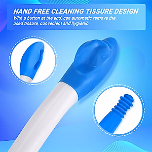 Foldable Toilet Aids for Wiping, Jhua 15.7" Long Reach Comfort Wipe Bottom Grips with Hook, Toilet Paper Aids Tools Tissue Grip Self Wipe Assist Holder, Blue