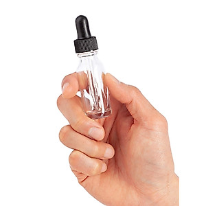 JUVITUS (12 pack) 0.5 oz / 15 ml Clear Glass Bottle with Black Dropper + Funnel