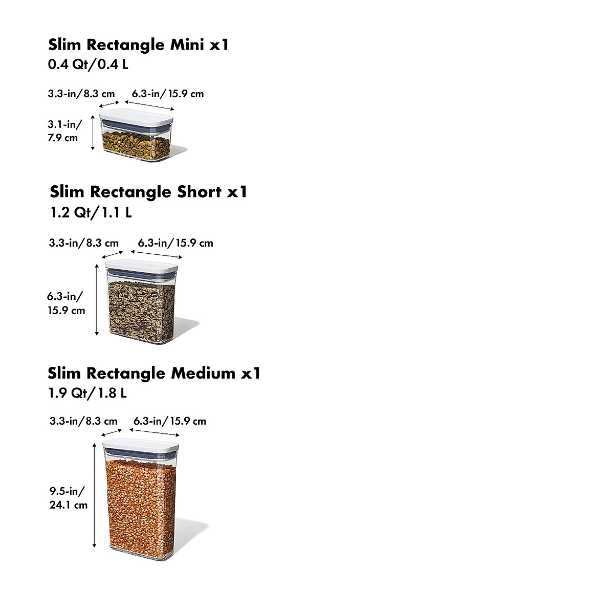 OXO Good Grips 3-Piece POP Container Variety Set