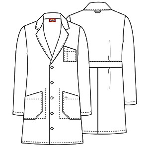 Dickies unisex adult Signature 37" medical lab coats, White, 4X-Large US