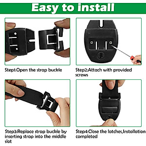 ZOMOFEW 4 Sets Spa Hot Tub Cover Clips Latch Replacement Kit,Hot Tub Cover Latches Clip Lock for Cover Straps with Keys,Hardware Accessories for Spa Cover Straps (Black)