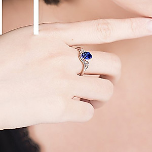 Lanmi 14K Yellow White Gold Natural Blue Sapphire Rings Diamond Engagement for Women Promotion