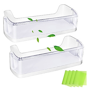 [2 PACK] Upgraded DA97-08348A Refrigerator Door Shelf Bin Replacement for Samsung Refrigerator Parts RS265TDRS RS25H5111BC RS25H5111SR Door Shelf,DA63-05215A for Samsung Fridge Middle Door Shelves
