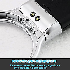 3X LED Light Hands Free Magnifying Glass with Light Stand Foldable Portable Illuminated Magnifier for Reading, Inspection, Soldering, Needlework, Repair, Hobby & Crafts