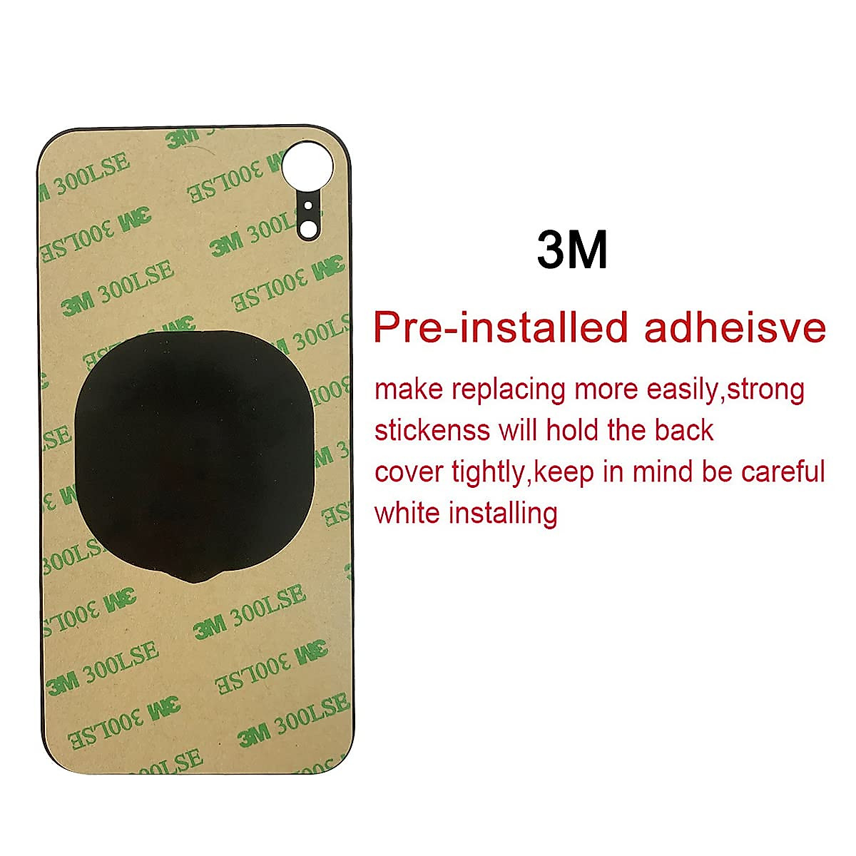 Perzework OEM Rear Back Glass Replacement for iPhone XR with Reparing Toolkit and Pre-Installed Adhesive White