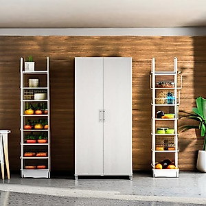 SystemBuild Evolution Camberly 36" Utility Storage Cabinet in Ivory Oak