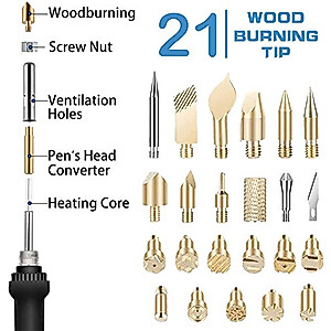 72Pcs Wood Burning Kit for Beginners, Adjustable Professional Wood Burner Pen Tool and Accessories, woodburning Embossing Carving