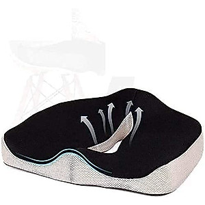 DULASP Memory Foam Seat Cushion for Office Chair,Non-Slip Sciatica Pillow for Sitting Helps with Sciatica Back Pain