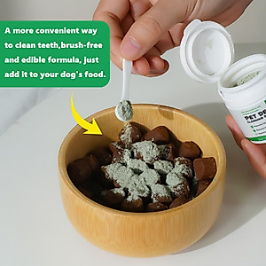 ALIVO Dental Powder for Dogs Teeth Cleaning, Dog Breath Freshener Powder with Probiotics Improve Bad Breath, Plaque & Tartar, Supports Healthy Mouth - Pets Dental Care Supplement - 30g