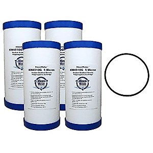KleenWater Replacement Filter Cartridges, Compatible with GXWH30C, GXWH35F, GXWH40L GE Compatible Filter Multi-Pack, Qty 4, WS03X10039 Replacement O-Ring