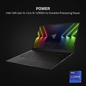 Razer Blade 15 Gaming Laptop: NVIDIA GeForce RTX 3080 Ti - 12th Gen Intel 14-Core i9 CPU - 15.6” 4K UHD 144Hz - 32GB DDR5 RAM, 1TB PCIe SSD - Windows 11 - CNC Aluminum - Chroma RGB - Thunderbolt 4