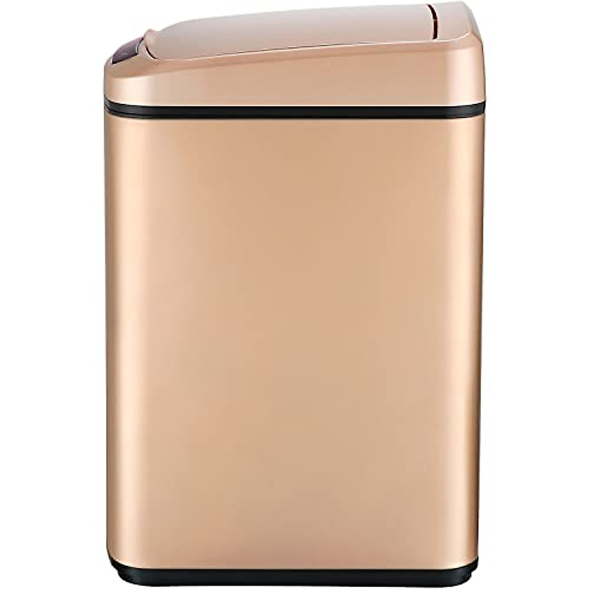 Hanover Home Hands-Free Metal Trash Can with Fingerprint-Resistant Finish, Soft-Close Motion Sensor Lid, and Removable Bin for Bathroom and Bedroom - 3.2 Gallons (12 Liters) in Rose Gold