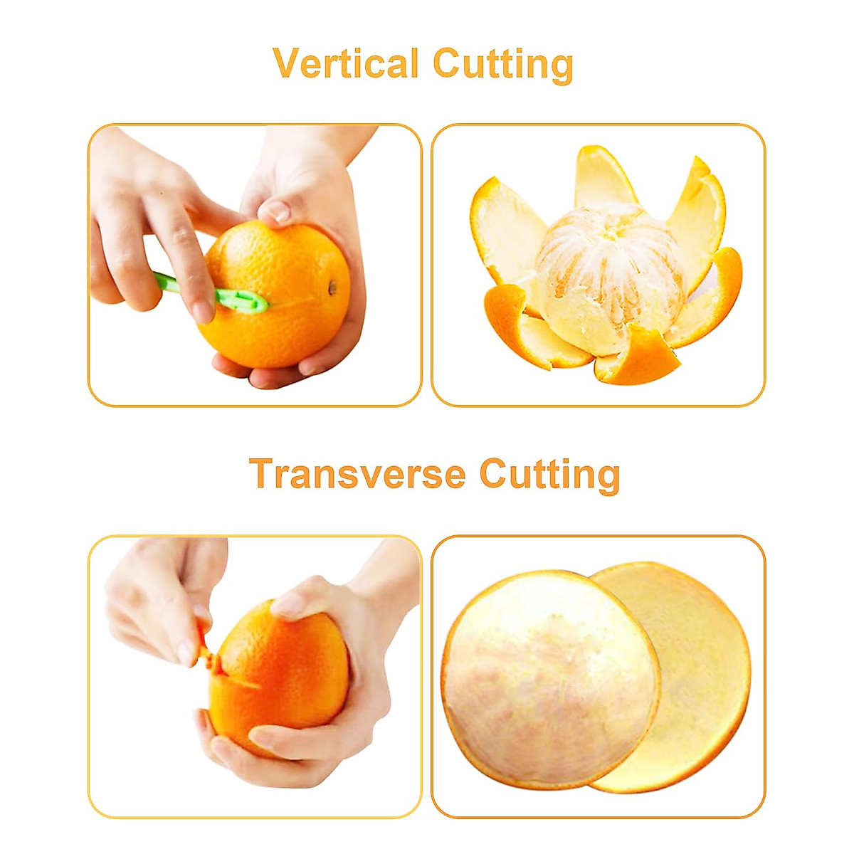 Orange Peeler Tool for Kitchen - 12 Pcs Citrus Peelers for Fruit Lemon Mango Banana, Plastic Fruit Peeler Easy Open