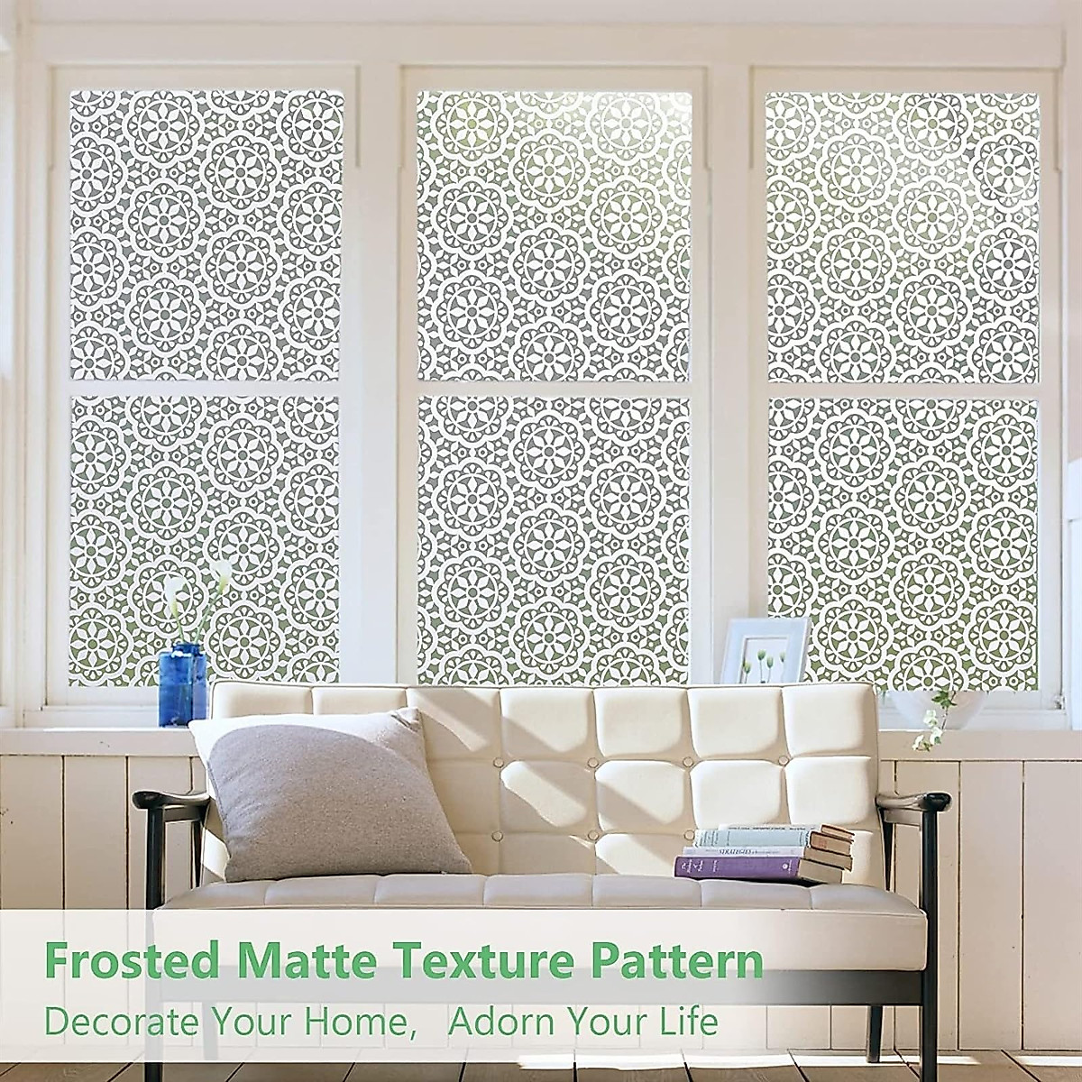 Privacy Window Film Frosted Window Film Privacy Stained Glass Film Decor Opaque Static Cling Self Adhesive Vinyl Window Door Sticker for Home Office Stained Glass Window Film (Size : 30x200cm)