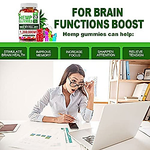 (2 Pack) Hemp Gummies 1,200,000mg High Strength - Fruity Gummy Bear with Hemp Oil, 100% Natural Hemp Candy Supplements