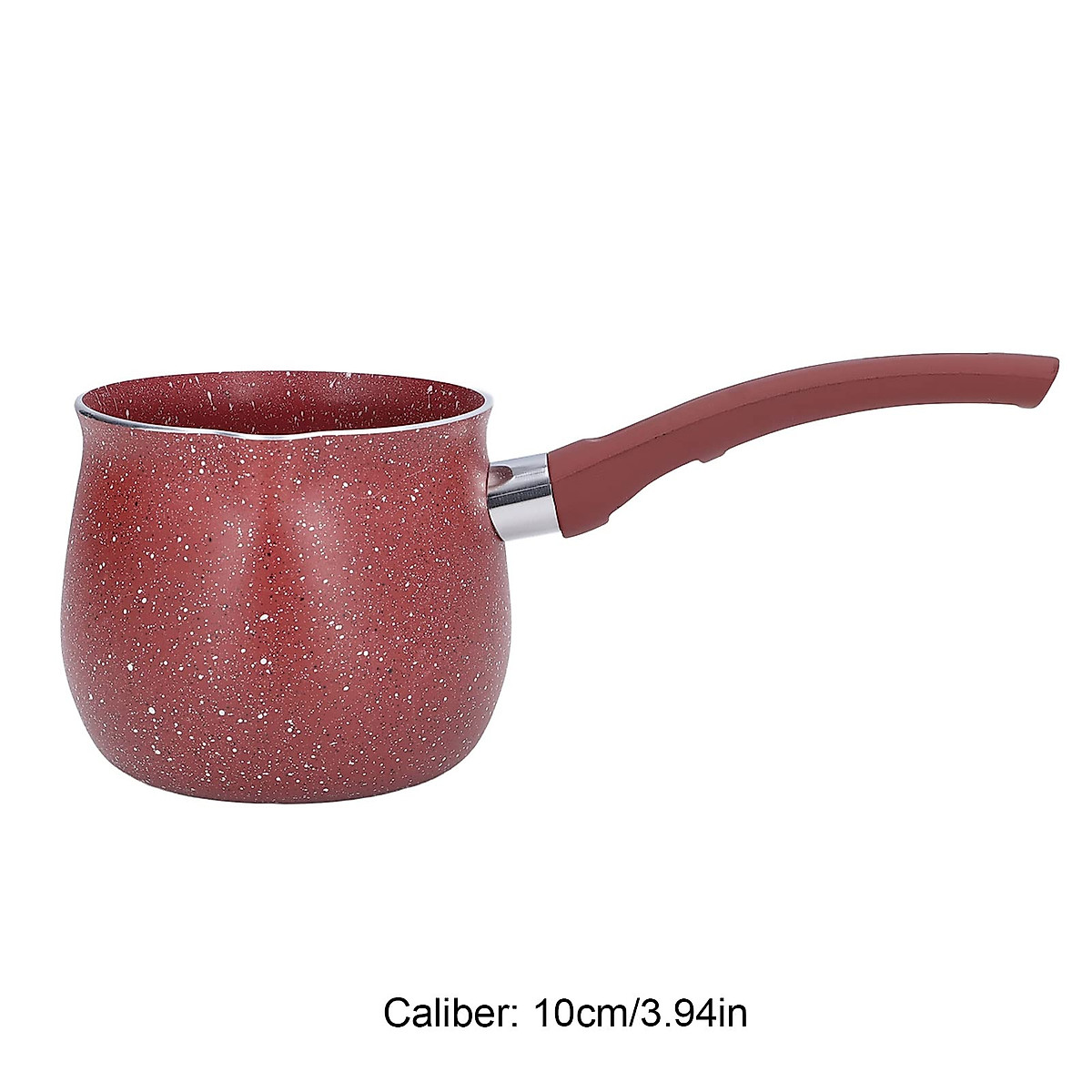 Atyhao Mini Milk Pan, Aluminum Alloy Anti Scalding Diameter Warmer Coffee Pot Portable Non Stick for Cooking Heating Boiling Melting (Red)