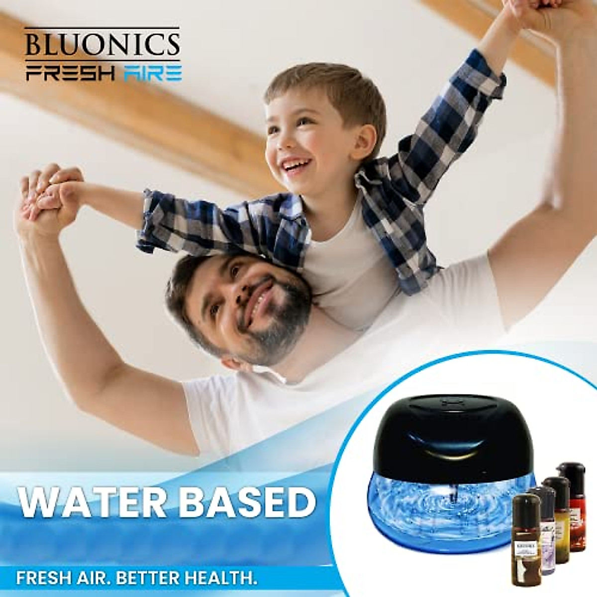 Bluonics Fresh Aire Water Air Washer, Air Revitalizer & Freshener with a bottle of of Lavender Fragrance with Night Light 7 LED Changing Colors & White Noise