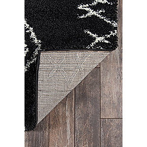 Momeni Rugs Maya Collection, Ultra Thick Pile Shag Area Rug, 5'3" x 7'6", Black