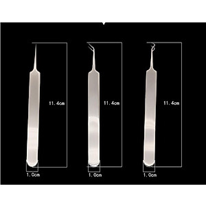 1Set(3PCS) Silver Professional Remove Blackheads Tweezers Set - Stainless Steel Straight/Slanted & Pointed Splinter/Bend Curved Blemish Extractor Tool for Acne Zit Cystic Blemish Whitehead Popping