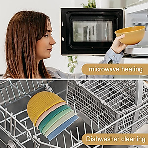 YESJRL Unbreakable Wheat Straw Bowls Set Of 6, 24 Oz Reusable Cereal Dishes Set Microwave And Dishwasher Safe Bowls Serving Salad Pasta Soup In Kitchen Camping Party For Adults And Kids